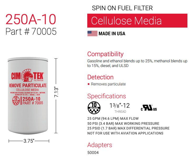 Cim Tek Filter 70005 Cim Tek Filter 70005